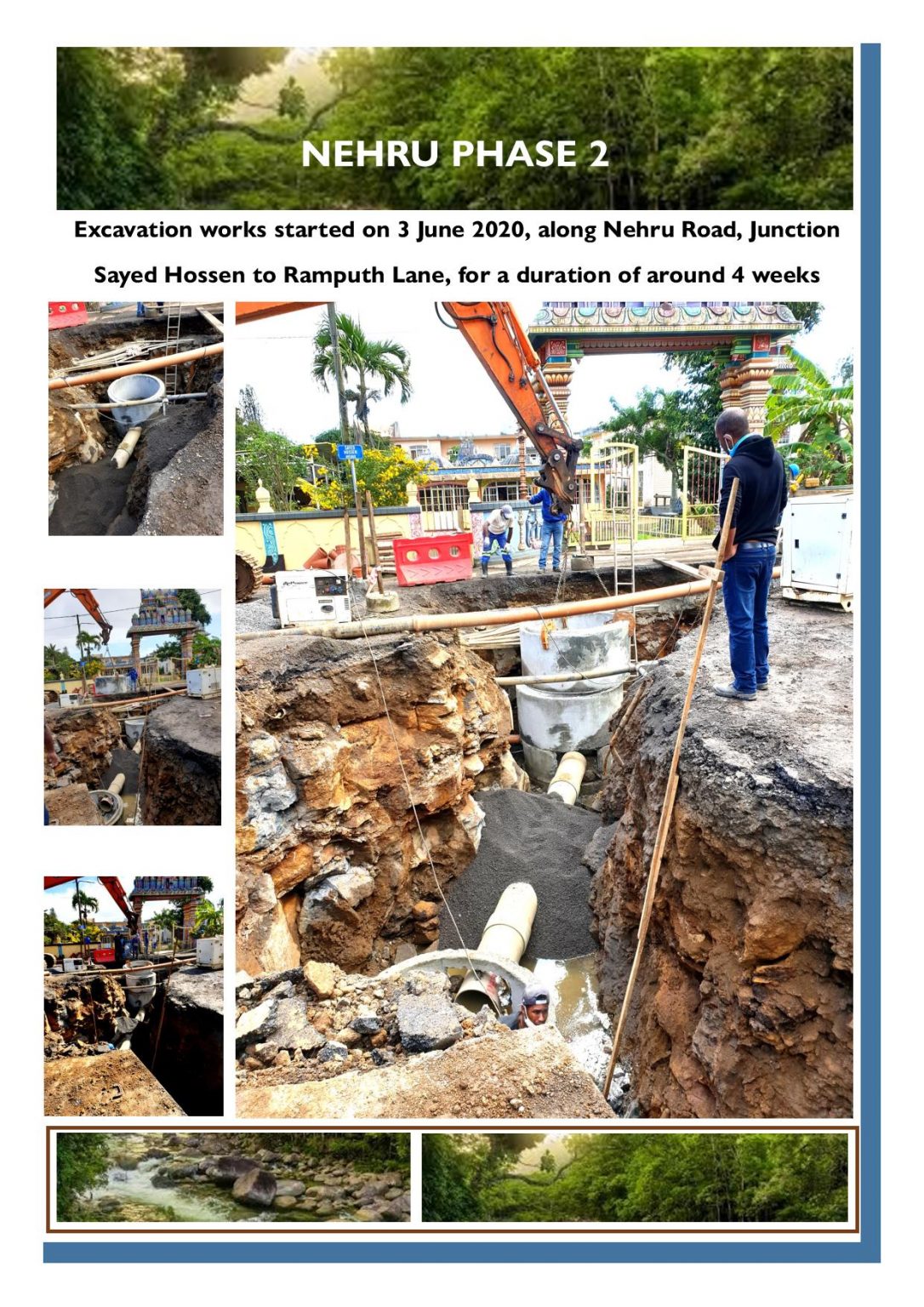 Excavation works started on 3 June 2020, along Nehru Road, Junction ...